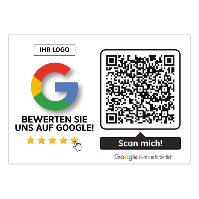 Google Aufkleber mit QR Code - empfehlio