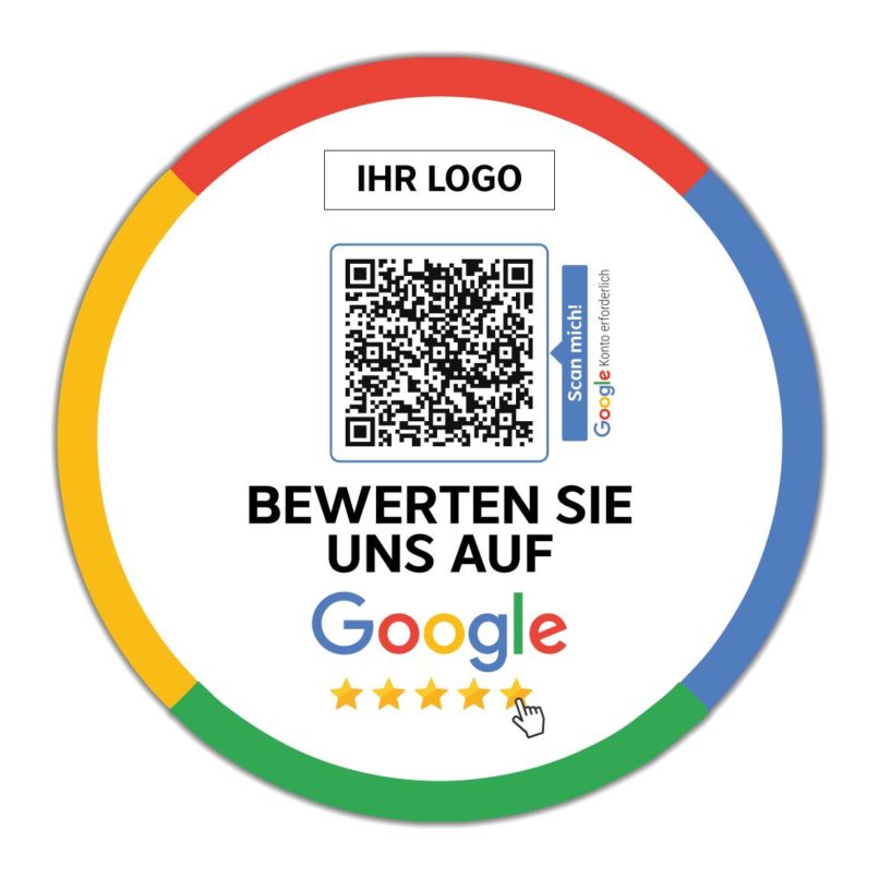Google Aufkleber mit QR Code - empfehlio