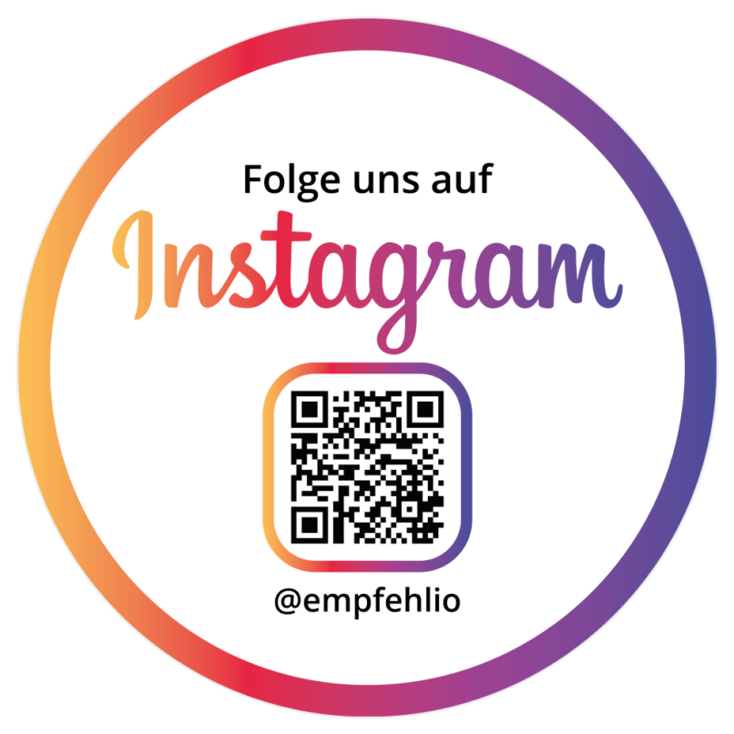 Aufkleber Sticker "Folge uns auf Instagram QUADRAT - empfehlio