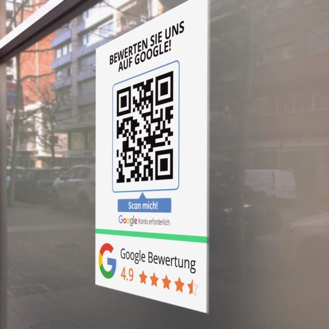 Google Aufkleber mit QR Code - empfehlio