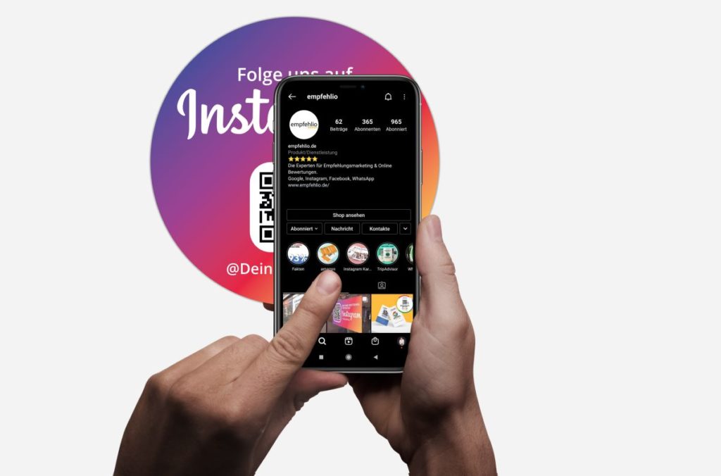 Instagram Name QR Code Sticker Clean - empfehlio