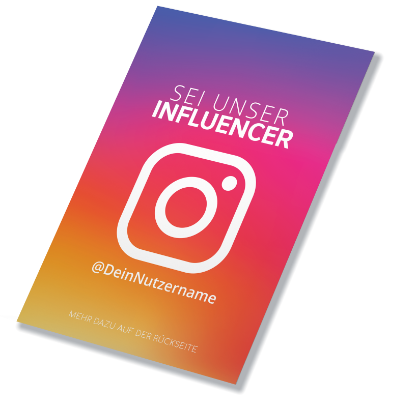 Bestelle Instagram Influence Karten auf empfehlio