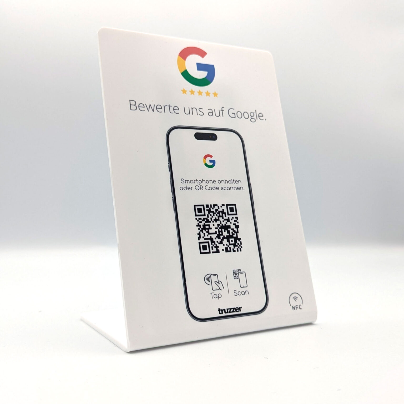 NFC & QR Aufsteller für Google-Bewertungen mit NFC & QR Code | empfehlio
